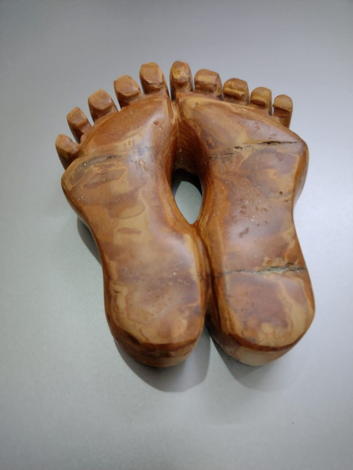 Handcrafted Shri Guru Charan | Sacred Wooden Feet Idol in Natural Pine ...